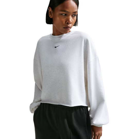 Sweat-shirt Nike Femme Sportswear Chill Terry Birch Heather-Black ...